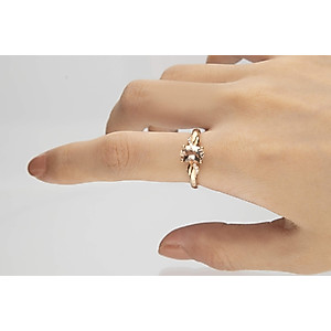 Gin & Grace 10K Rose Gold Genuine Morganite Ring with Diamonds| Ethically, authentically & organically sourced (Oval-Cut) Shaped Morganite Hand-Crafted Jewelry for her | Morganite Ring for Women