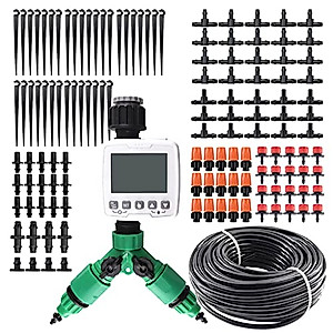 GENIGW Automatic Irrigation System Home Drip Irrigation Watering Kits System Sprinkler with Smart Controller for Garden Bonsai
