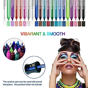 RDGWFB 21 Colors Eyeliner Pen Set, Eyeliner Pencil Set, Waterproof Colorful Eyeliner Kit Long Lasting Eyeshadow Pencil Eye&Lip Liner Professional Eye Makeup Set Pearl Eye Liner for Women