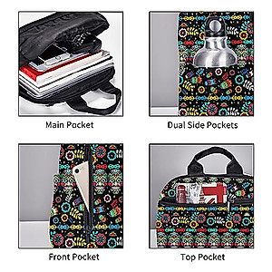 JZDACH For Flowers Mexican Sugar Skull backpack book bags for college lightweight laptop backpacks for Men Women