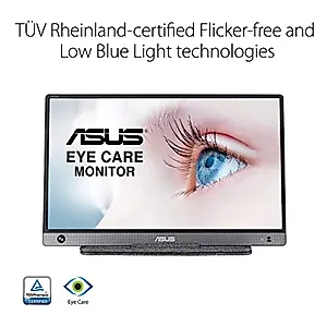 ASUS ZenScreen 15.6” 1080P Portable USB Monitor (MB16AH) - Full HD, IPS, USB Type-C, Speakers, Micro-HDMI, Eye Care, Speakers, Tripod Mountable, Anti-Glare Surface, Protective Sleeve, 3-Year Warranty