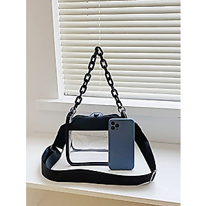 Clear Bag for Women Clear Crossbody Bag Clear Purse Stadium Approved Clear Shoulder Bag Satchel Hobo Bag Gift