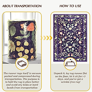 Rtizon Area Rugs for Living Room 5x7 Non-Slip Carpet Washable Boho Rug Vintage Low Pile Carpet Print Home Rugs for Bedroom Kids Room Playroom Dining Room Home Office Farmhouse,Purple