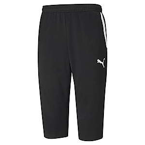 PUMA teamLiga Training 3/4 Pants, Black White, Large