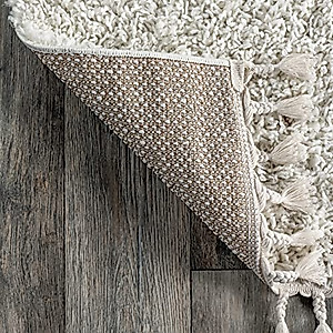 nuLOOM Neva Modern Tasseled Shag Area Rug, 5' 3" x 7' 7", Ivory