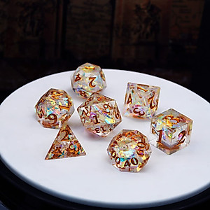 Tabletop RPG DND Dice Set Mirrored Multibody Dice Set of 7 Includes Decoration Dungeons & Dragons Dice Playthings