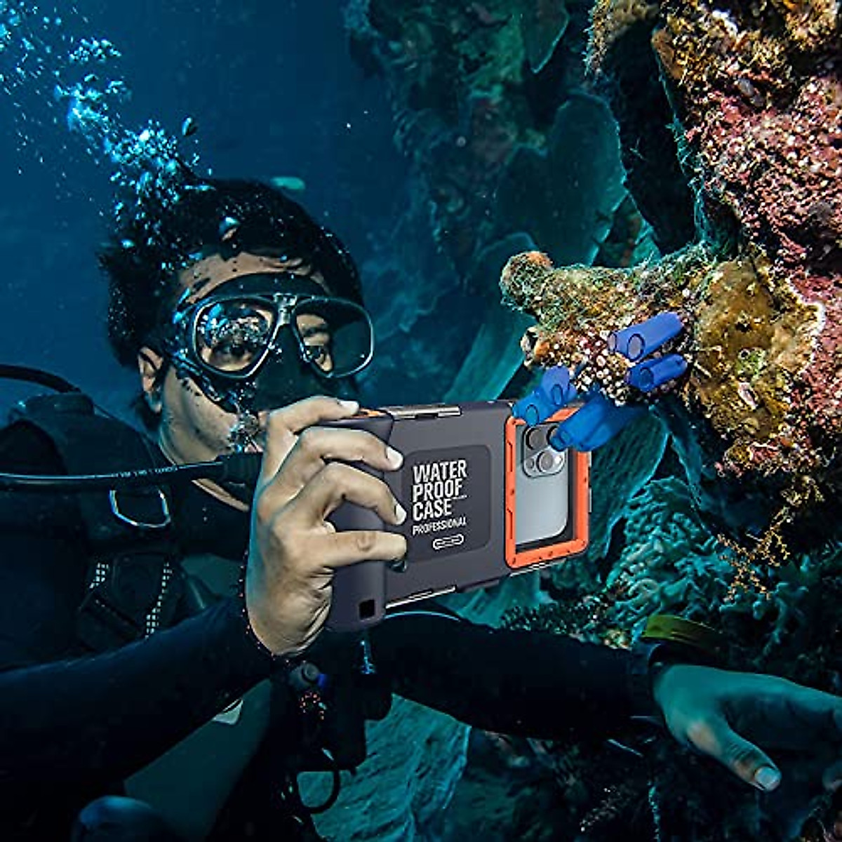 Professional Diving Upgrade Waterproof Protective Case, Outdoor Swimming Snorkeling Surfing Underwater Photo Video Housing for iPhone Galaxy Huawei OnePlus LG Motorola Google Series Smartphones