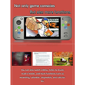 New CZT 5.1 LCD Screen Cool Color Handheld Game Console Multiple simulators Built-in 5000 Games can be archived Support HDMI Output/Video/Music/e-Book/Rechargeable Lithium Battery (Gray)