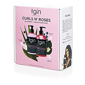 tgin Rose Water Shampoo + Conditioner DUO - For Natural / Dry/Fine/Color Treated Hair - Curls - Waves - Low Porosity - 13oz
