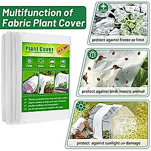 Plant Covers Freeze Protection Kit,10 x 30Ft Frost Cloth & 6Pcs Wide Garden Hoops, Floating Row Cover with Greenhouse Hoops Frost Blanket Garden Covers for Plants Vegetables Raised Beds Greenhouse
