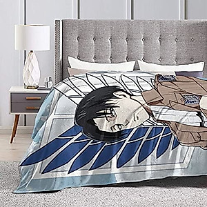 Levi Ackerman Soft and Comfortable Warm Fleece Blankets Beach Blanket Picnic Blankets Throw Blankets (60"x50")