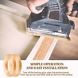 Soaoo 6 Roll 3/4 Inch x 50 ft Plywood Edge Banding – Pre-glued Wood Veneer Roll Plywood Edge Trim Flexible Plywood Birch Edge Banding Easy Application for Furniture Restoration