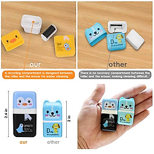 EIKOSON Erasers for Kids,6Pc Pencil Eraser Shaving Roller Case for Easy Pick Up and Removal |Kids Erasers, Cute Erasers, School Supplies for Kids,Back to School Gift