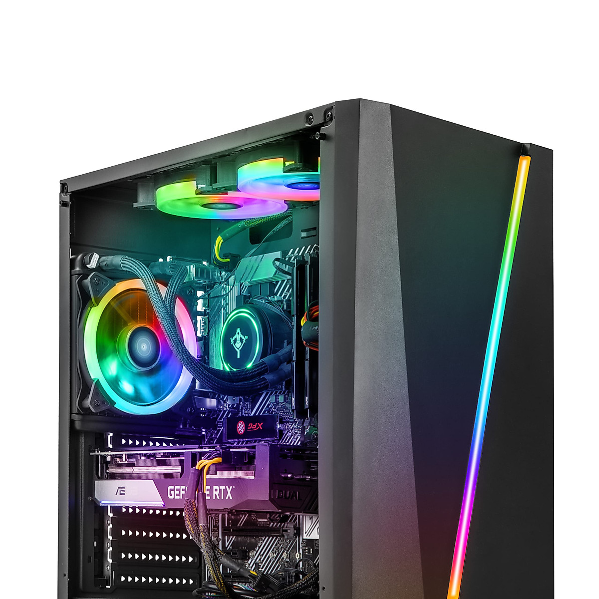 YEYIAN Kunai X12 Gaming PC Desktop Computer, Intel i7-11700F 8-Core 2.5GHz, GeForce RTX 3060 Ti 8GB GDDR6, 1TB NVMe SSD, 16GB DDR4 3200MHz, ARGB Fans, Windows 11, WiFi 5, BT 5.0, 650W Gold PSU