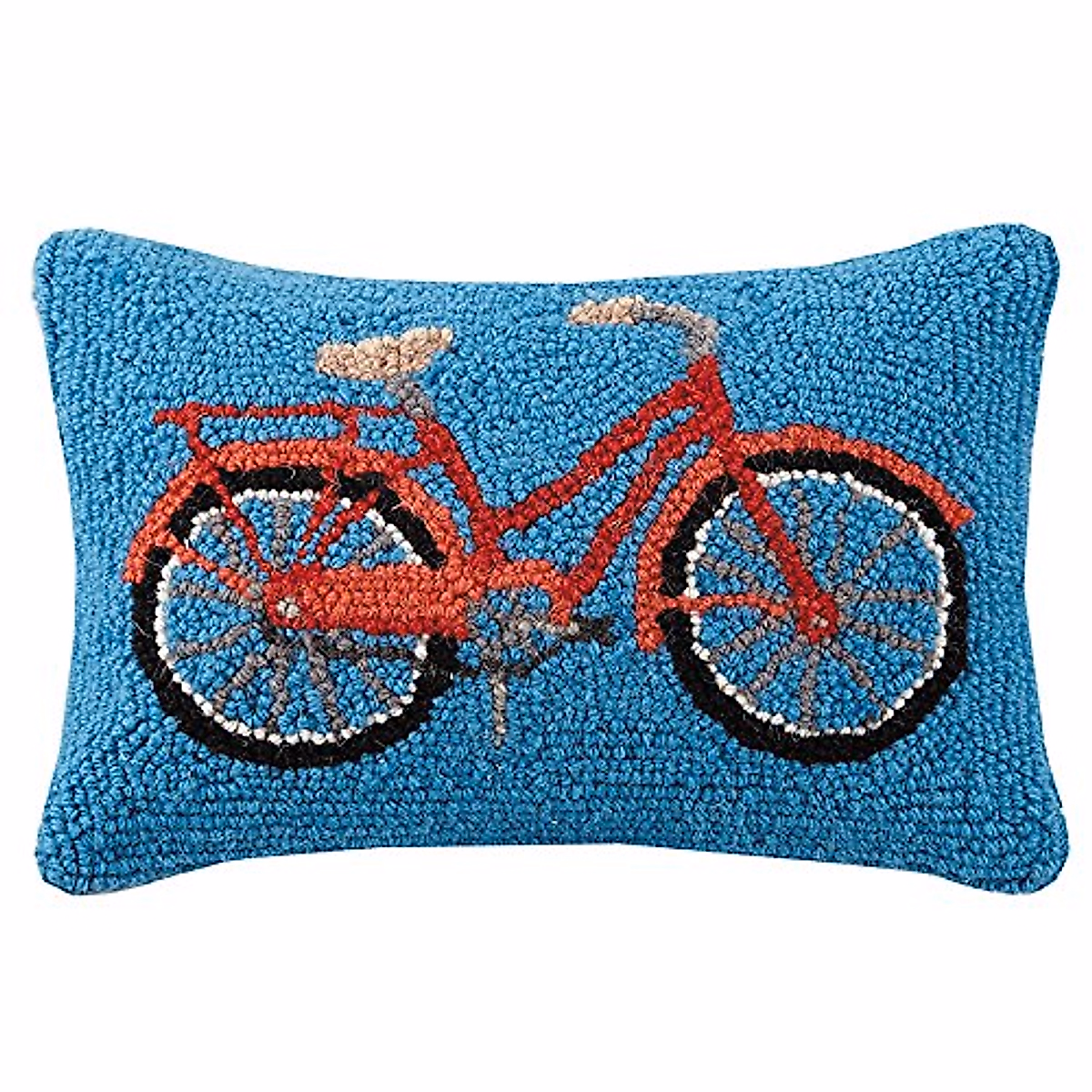Peking Handicraft Red Bike, 8x12 Hook Pillow