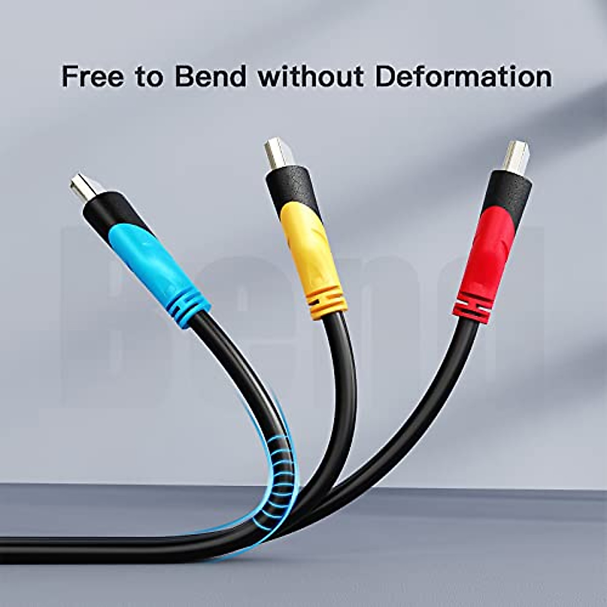 HUANUO High-Speed HDMI Cable 6ft (3 Pack)- 6 Foot HDMI Cables Cord with Gold Plated Connectors, Cable Tie and Right 90 Degree Angle Adapter