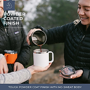 ORCA Camper 16 oz Stainless Steel Insulated Coffee Mug with Handle | Thermos Style Temperature Insulation, Portable Tumbler Cup with a Clear Lid, Home Essentials — Open Season Lite Blue Print