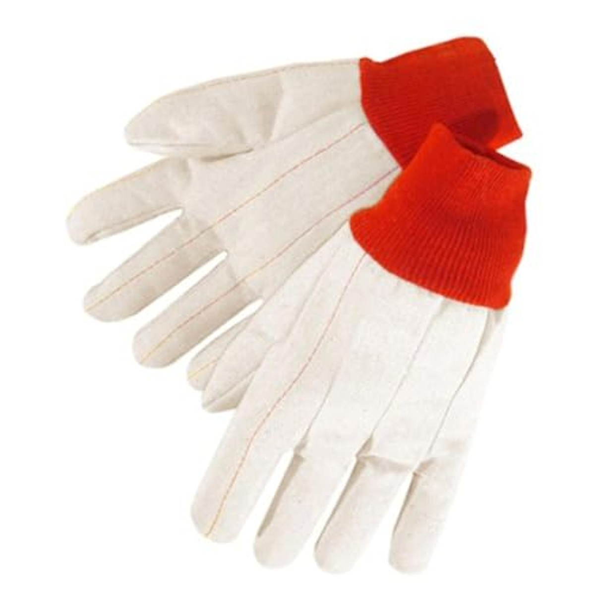 Liberty Glove & Safety 4518R 20 oz Nap-In Cotton Double Palm Canvas Men's Glove with Red Knit Wrist (Pack of 12)