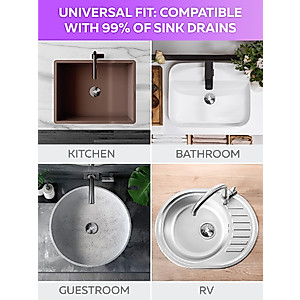 Innovative 2 in 1 Bathroom Sink Stopper Replacement - 1.06"-1.65" Pop Up Drain Stopper - Universal Sink Drain Stopper with Anti-Clogging Filter Basket - Bathroom Sink Plug for Basin Drain Holes