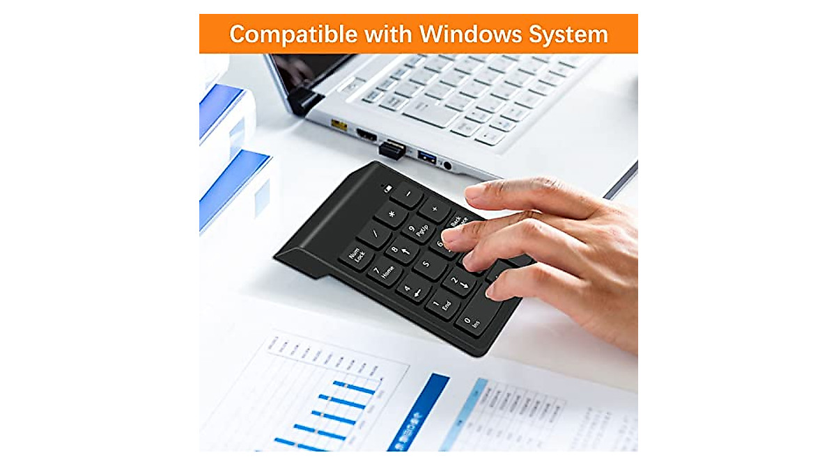 SMOOTHCLUE Wireless Numeric Keypad for Laptop & Desktop | 10-Key USB ...