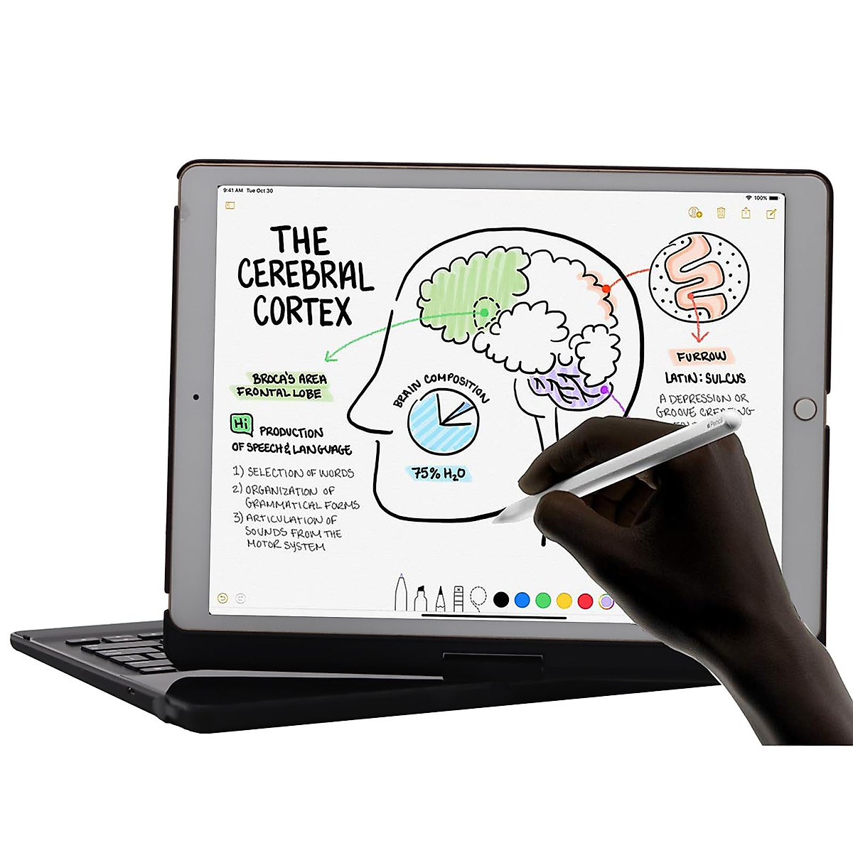 LENRICH iPad pro 12.9 case with Keyboard 2017 2nd 2015 1st Generation, 360 Rotatable Wireless Folio 180 Swivel Stand Hard Cover Auto Sleep Wake up