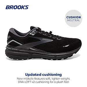 Brooks Women's Ghost 15 GTX Waterproof Neutral Running Shoe - Black/Blackened Pearl/Alloy - 8 Medium