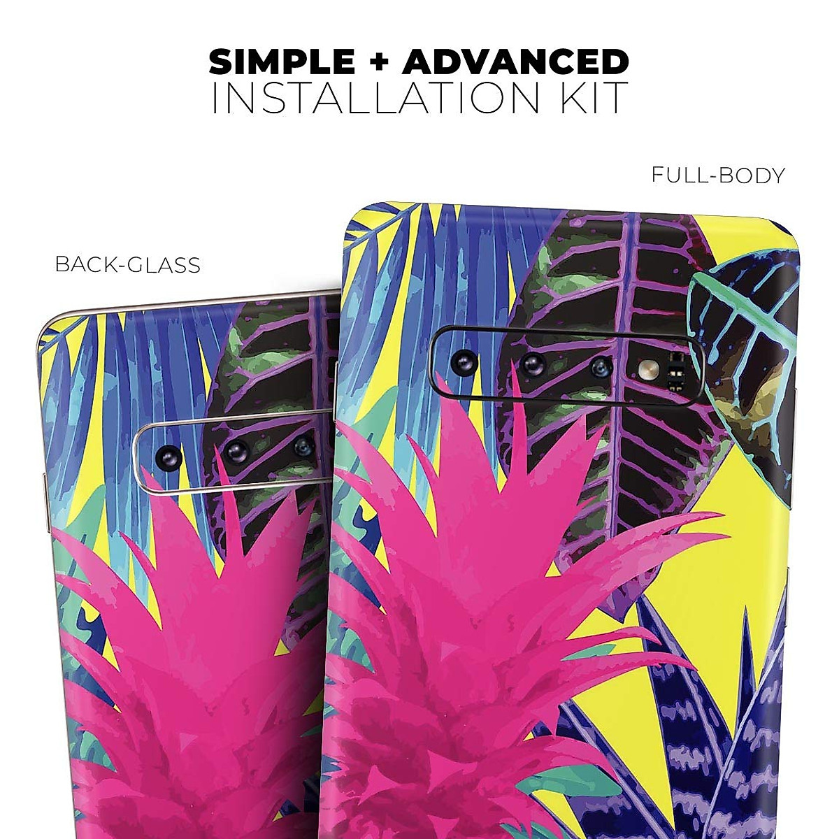 DesignSkinz Hype Flourescent Summer Pineapple Pattern Protective Vinyl Decal Wrap Skin Cover Compatible with The Samsung Galaxy S20 (Screen Trim & Back Glass Skin)