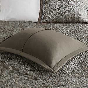 Madison Park Aubrey Reversible Quilted Bedspread Set, Solid Reverse Summer Breathable, Lightweight All Season Bedding Layer, Matching Shams, Bedspread King(120"x118"), Blue 5 Piece