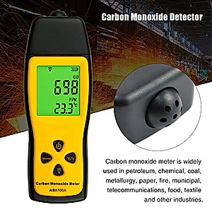 Handheld Carbon Meter, Portable Precision Detector LCD Digital Display Multipurpose Gas Monitor Tester, 0-1000ppm (Battery Not Included)