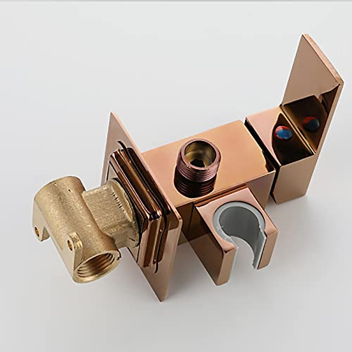 ZLOCYIVHE Handheld Bidet Sprayer for Toilet, Rose Gold Cloth Diaper Sprayer Kit Wall Mounted Brass Bidet Sprayer Set Single Handle Toilet Bidet Sprayer Kit with 150cm Shower Hose,Square(Square)