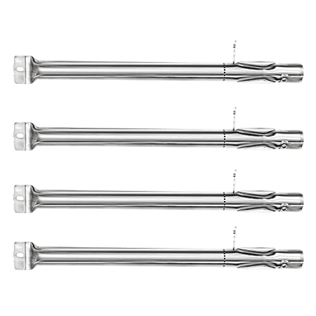 Hongso SBF231 15 3/8" Universal BBQ Gas Grill Replacement Stainless Steel Pipe Tube Burner for BBQ Pro, Kenmore Sears, K Mart Part, Members Mark Part, Outdoor Gourmet, Lowes Model Grills, 4-Pack