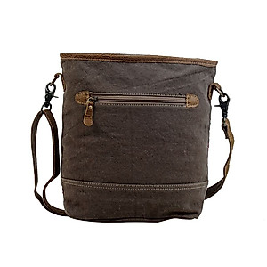 Myra Bag Tiered Shoulder Bag Upcycled Cotton & Cowhide Leather S-2872