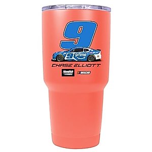 R and R Imports Nascar #9 Chase Elliott 24 oz Stainless Steel Insulated Tumbler Officially Licensed (1, Coral)