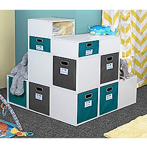 Niche Cubo Set of 2 Half-Size Foldable Fabric Storage Bins- Teal