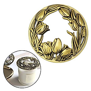 ＫＬＫＣＭＳ 2X Zinc Alloy Jar Candles Cover Evenly Accessories Sculped Patterns