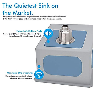 VADANIA 16-Inch Bar Prep Sink, 16"x18"x10", Single Bowl, Undermount, 18 Gauge T304 Stainless Steel, Satin Finish, with Strainer & Bottom Grid, cUPC listed