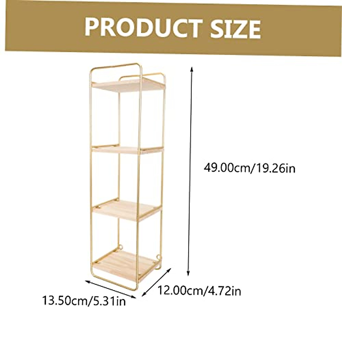 CORHAD Wall Shelf Wall Mounted Floating Shelves Bookshelves Wall Mounted Picture Ledge Shelf Multi-Layer Storage Mounted Shelf Gold Trim Storage Shelves Golden Frame Shelf Board