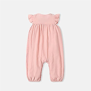 PATPAT Care Bears Baby Girl Romper Infant Newborn Girls Clothes Ruffle Sleeve Bodysuit One Piece Bubble Romper Jumpsuit Light Pink 18-24 Months