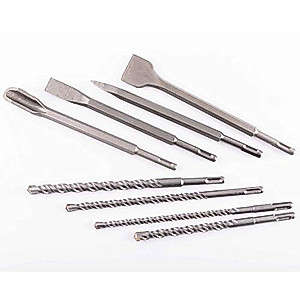 17 PCS Rotary Hammer Drill Bits Set and Chisels Set, SDS Plus Concrete Masonry Hole Tool for Bricks and Stone, Masonry Drill Bit Sets with Storage Case
