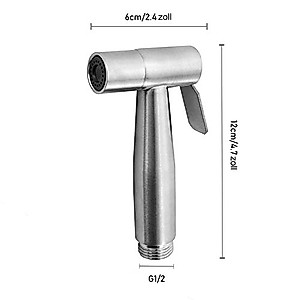 Handheld Bidet Sprayer Head Stainless Steel Bathroom Bidet Spray Toilet Faucet Sprayer for Shower Bathroom Douche Shattaf Hygiene Toilet Cloth Diaper Cleaning (Black)