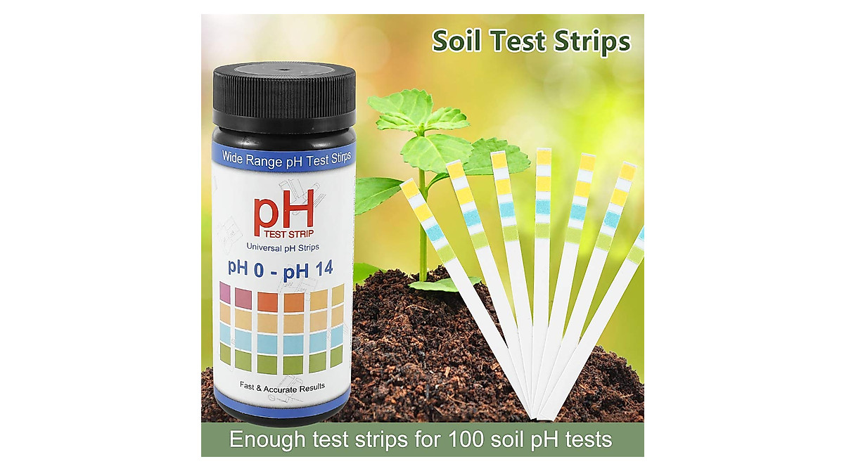 Soil pH Test Strips for Plants and Lawns - 100 Tests Kit