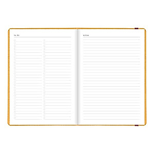 Letts of London Raw Weekly/Monthly Planner, 12 Months, January to December, 2024, Sewn Binding, A5 Size, 8.25" x 5.875", Multilingual, Mustard (C082309-24)