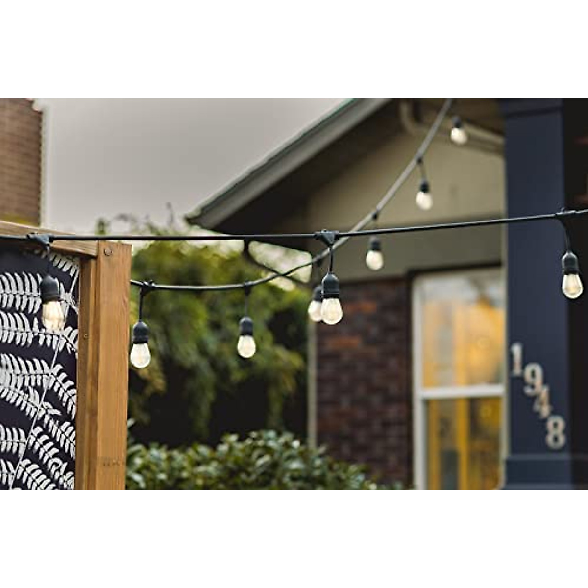 SFEG E26 Outdoor String Lights - 11W Warm White Incandescent Edison Bulb String Lights for Outside & Indoor - Dimmable Hanging Decorative Lights for Patio, Backyard, Garden, Porch, Wedding - 48-ft.