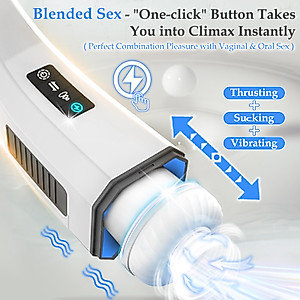 3 in 1 Thrusting Sucking Vibrating Automatic Male Masturbator, Adult Sex Toys for Men, Blowjob Sex Machine Men's Sex Toy Stroker Penis Vibrator, Hands Free Masturbators Pocket Pussy for Men Pleasure