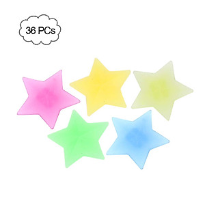 Keenso 36/26 Pcs Bike Spoke Bead, Colored Children Plastic Bike Wheel Spoke Bead Clips Spokey Decoration(36PCS-Pentagram)