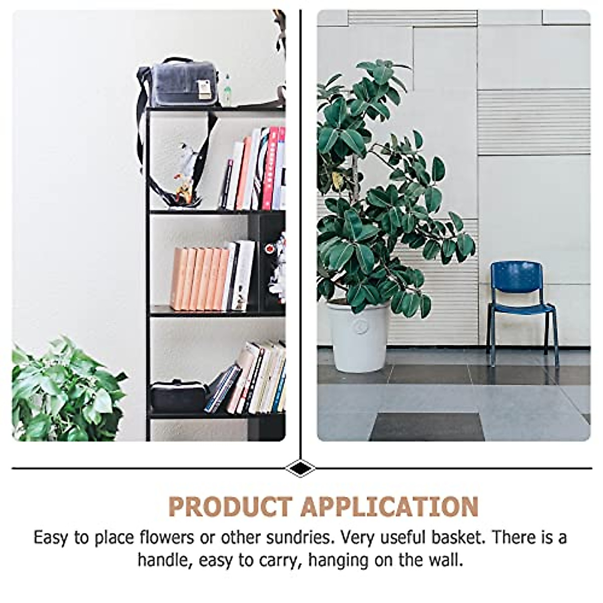 Amosfun Flower Girl Baskets 2pcs Wall Hanging Storage Baskets Japanese- Style Woodchip Flower Basket Planter Pot Sundries Organizer Container for Home Living Room Outdoor Picnic Kids Storage Basket