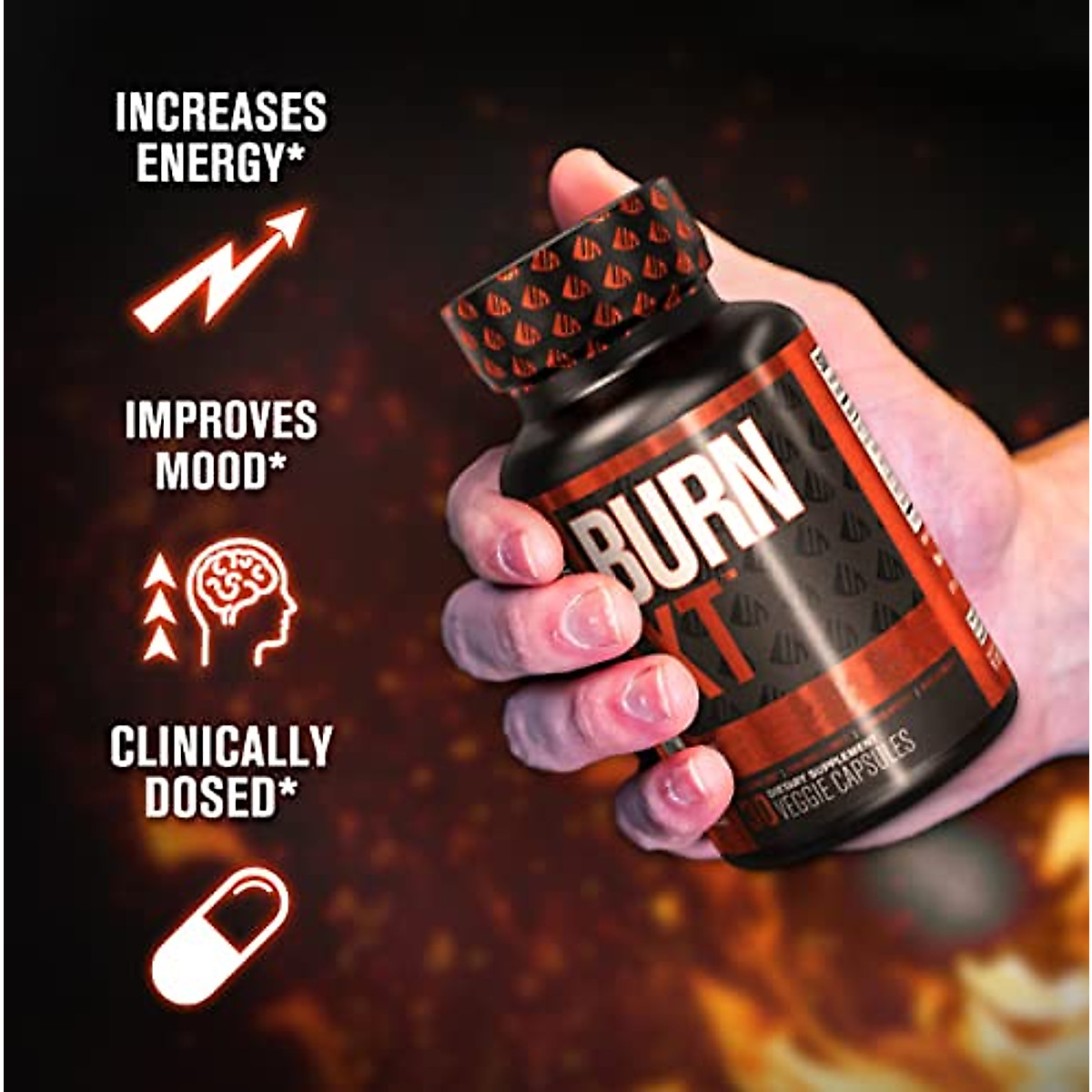 Burn-XT for Men & Women - Improve Focus & Increase Energy - Premium Acetyl L-Carnitine, Green Tea Extract, Capsimax Cayenne Pepper, & More - 30 Natural Veggie Pills