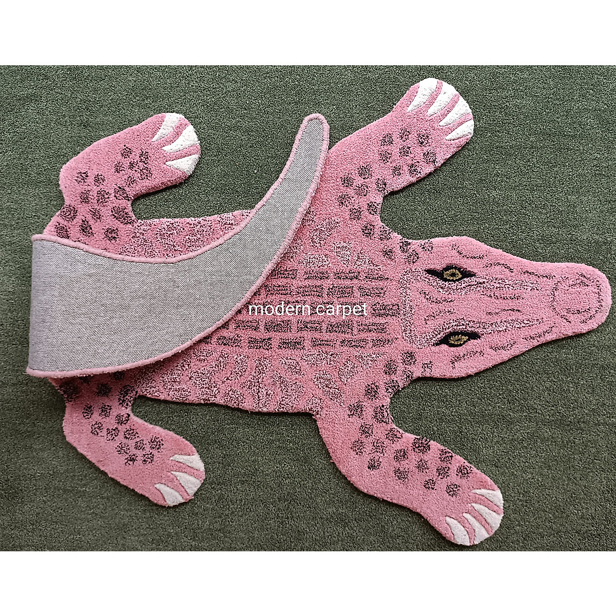 Generic Crocodile Rug 3x6 Ft Rugs Skin Shape 100% Area Rugs Woolen Rugs Handmade Tufted for Room Bedroom Bathroom by Modern Carpet, Multycolor (2x4 feet)