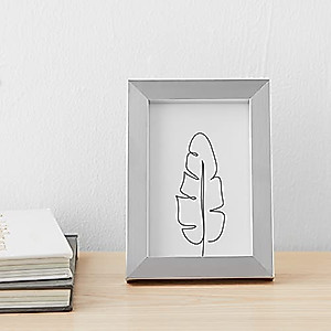 Amazon Basics Rectangular Photo Picture Frame, 4" x 6", Pack of 2, Nickel