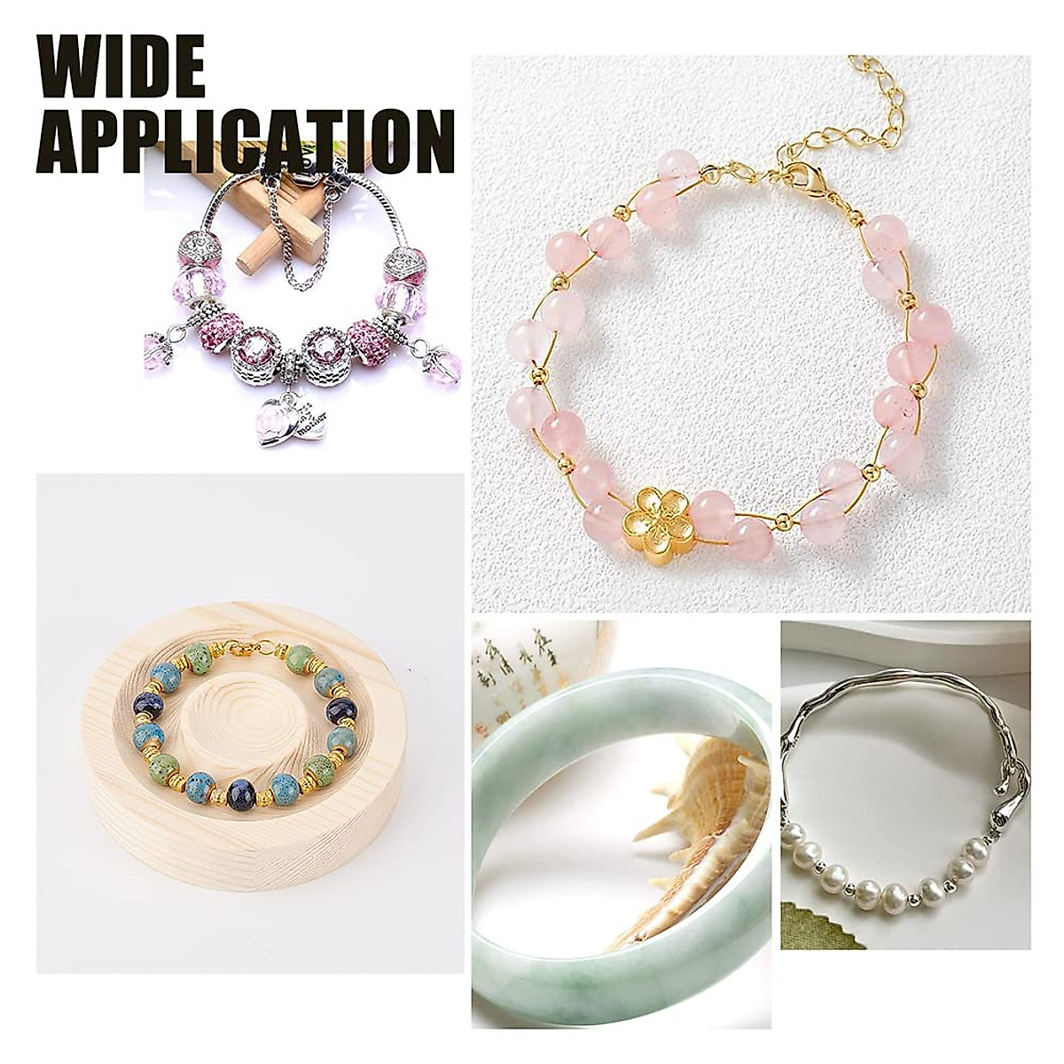 FINGERINSPIRE 2PCS Round Wood Bracelet Display Holder (3.7x0.8 inch) Wheat Color Jewelry Tray Flat Bracelet Display Stand Ring Holder, Retail Jewelry Shop Display Riser for Bracelets and Small Trinket